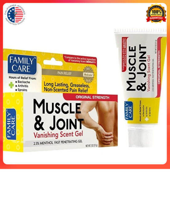 Family Care Muscle and Joint Vanishing Scent Gel 2.5% Menthol Fast ...