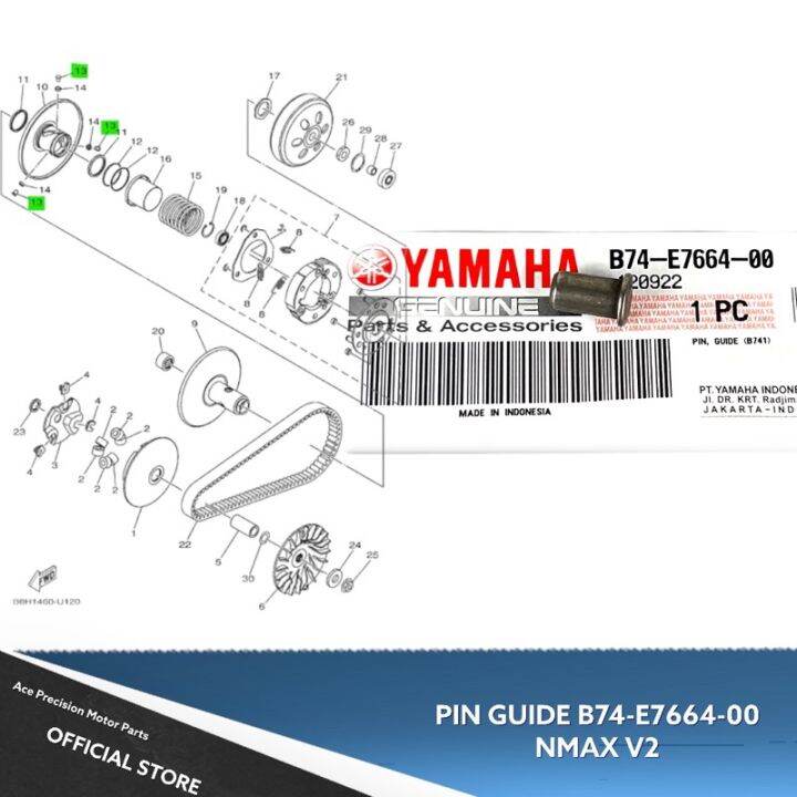 PIN GUIDE/COLLAR GUIDE NMAX MIO MX/MIOi125 2DP-E7664-00 ; 2DP-E7674-10 ...