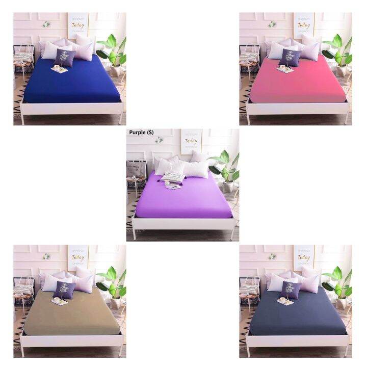 [ Cotton ] PLAIN COLOUR BEDSHEET PLAIN FITTED | Lazada