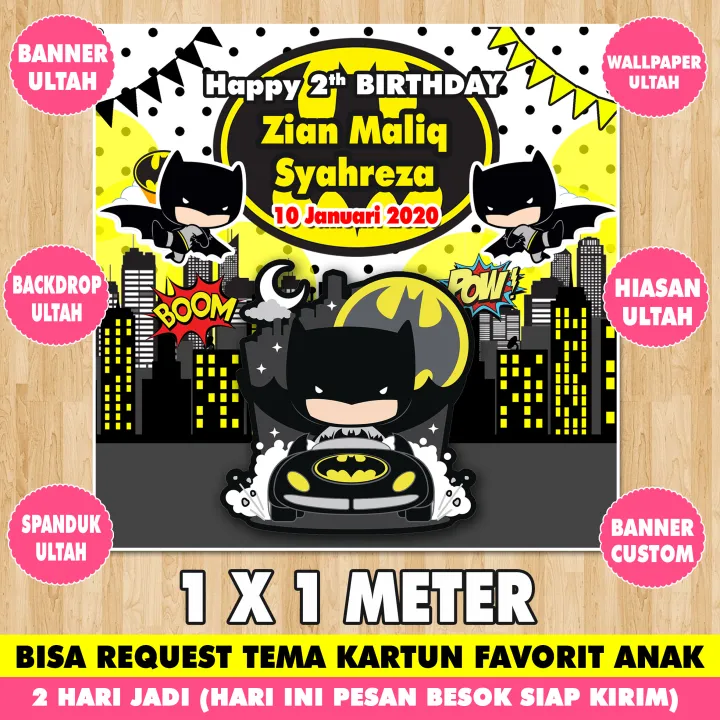 Banner Ulang Tahun Anak Custom Gambar 1 x 1 Meter - Spanduk Banner ...
