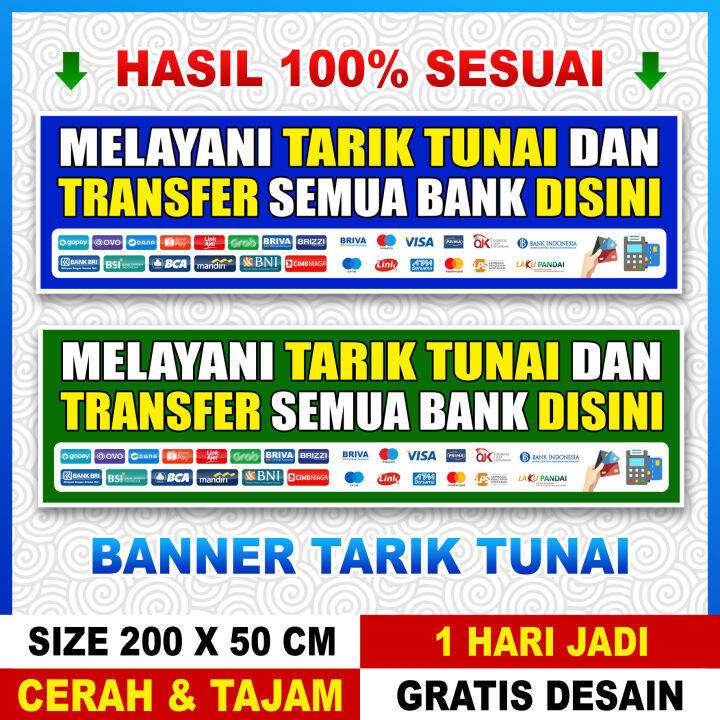 BANNER SPANDUK MINI ATM BERSAMA BRILINK TARIK TUNAI PAKET 2 BANNER ...