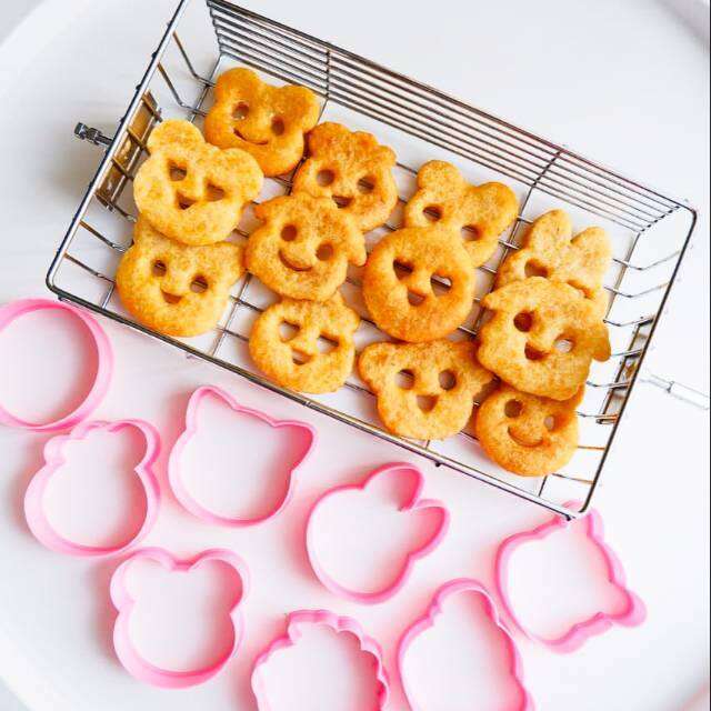 Smiley Animal Head Cookie Cutter/Cetakan nugget fries potato & cookies ...