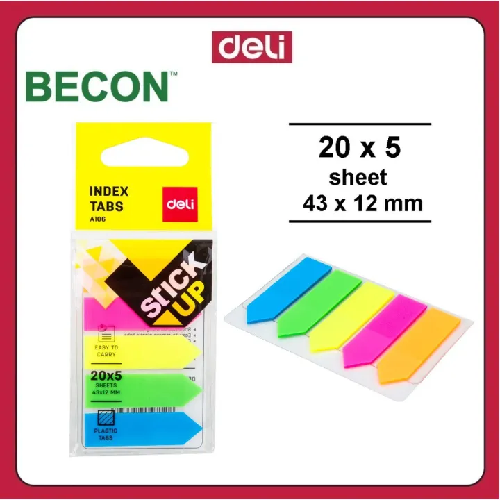 Deli Multi Colour Arrow Index Tabs EA10602 43x12mm 5x20's | Lazada