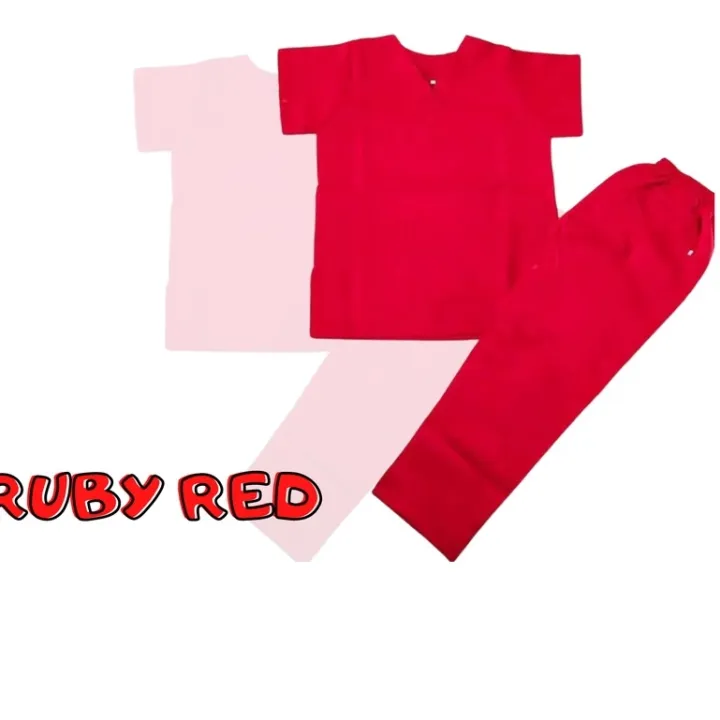 ASSORTEDPH' RED COLOR SCRUB SUIT PLAIN COLOR// MEDICAL UNIFORM | Lazada PH