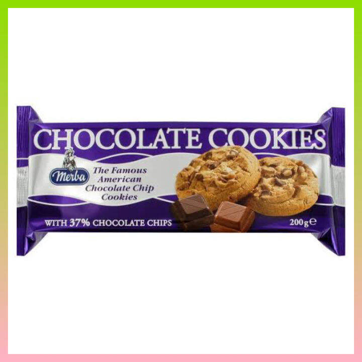 Merba Chocolate Cookies w/ Chocolate Chips (Violet) 200g | Lazada PH