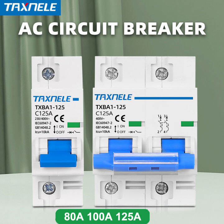สวิตช์125A 80A ขนาดเล็ก230V AC MCB 1P 2P สวิตช์100A Short Circui โอ ...