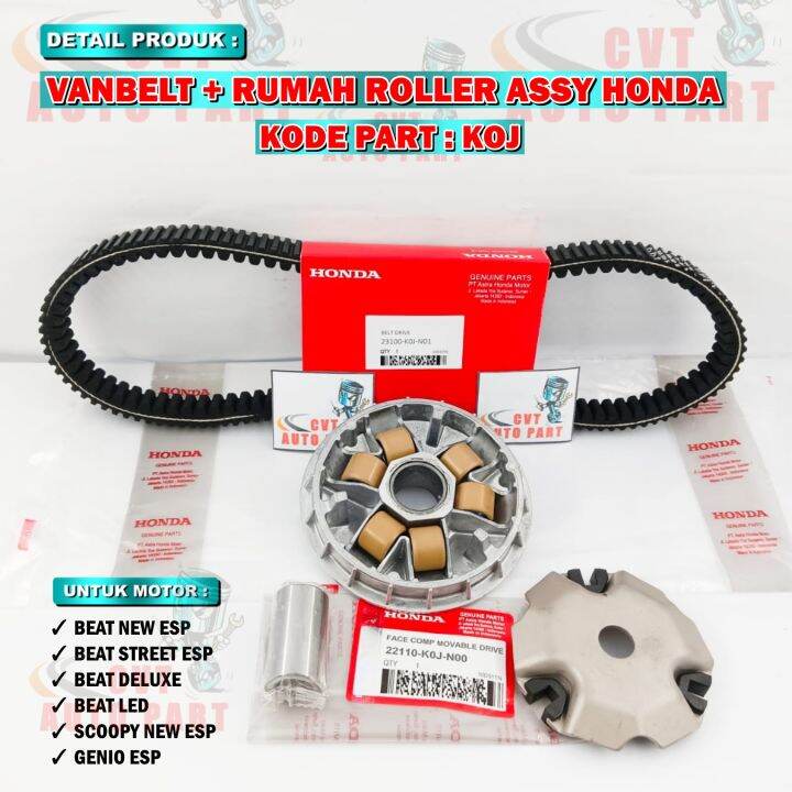 Vanbelt Set Rumah Roller Assy Honda Genio, Beat New, Beat Deluxe, Scoopy New Esp 2020-2022 Kode ...