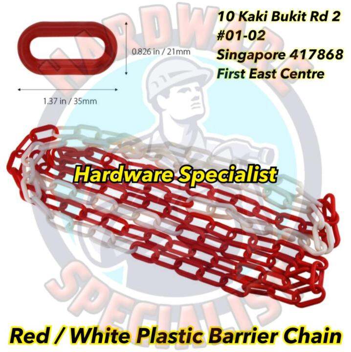 Durable Red And White Safety Barrier Plastic Chain / Safety Chain / PVC ...