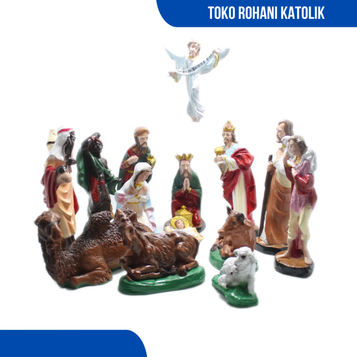 SET PATUNG NATAL 20 CM / HADIAH NATAL / NATIVITY SCANE / PATUNG TUHAN ...