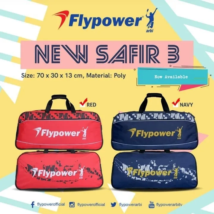 Flypower New Safir 3 Tas Bulutangkis Kotak / Badminton Bag | Lazada ...