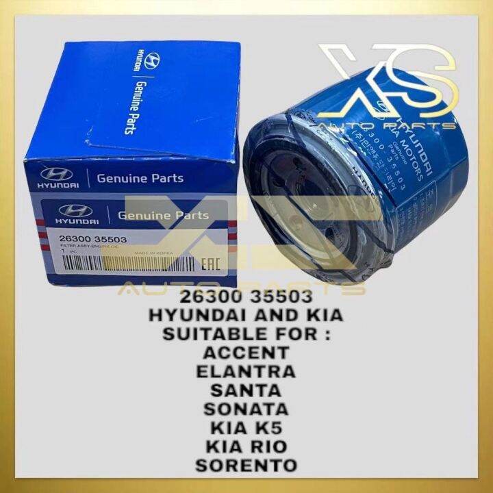ORIGINAL HYUNDAI/KIA GENUINE OIL FILTER (BIG) 26300-35503 | Lazada