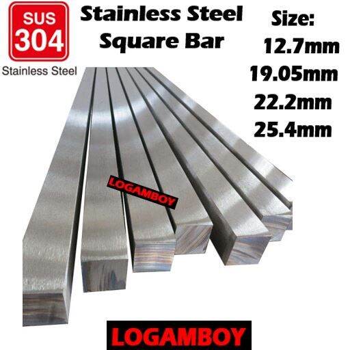 STAINLESS STEEL SQUARE BAR SS304 SEGI EMPAT KEYWAY KEY BAR BATANG SHAFT ...