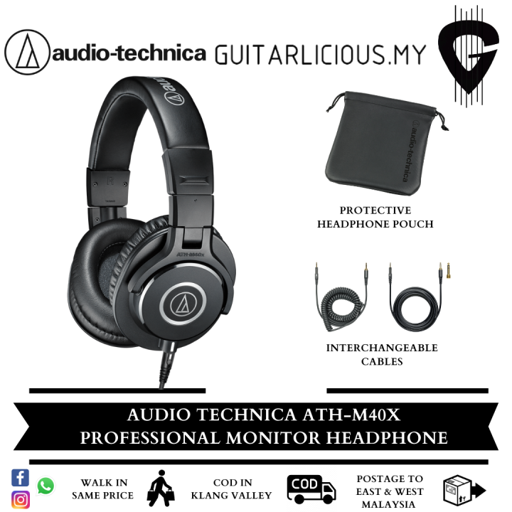 Audio Technica ATH-M40x Professional Monitor Headphones (ATH M40x ...