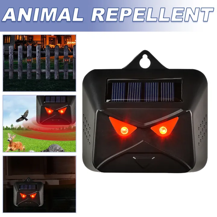 BOKALI New Ultrasonic Animal Repellent Solar Powered Flashes Repels ...