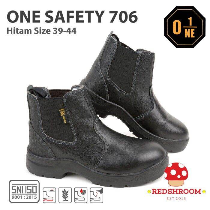 Sepatu Boot Pendek Safety ONE SAFETY OS-706 HITAM PROYEK KONTRUKSI ...