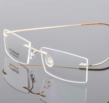 Lightweight Rimless Glasses Frames Memory Titanium Eyeglasses Frame ...