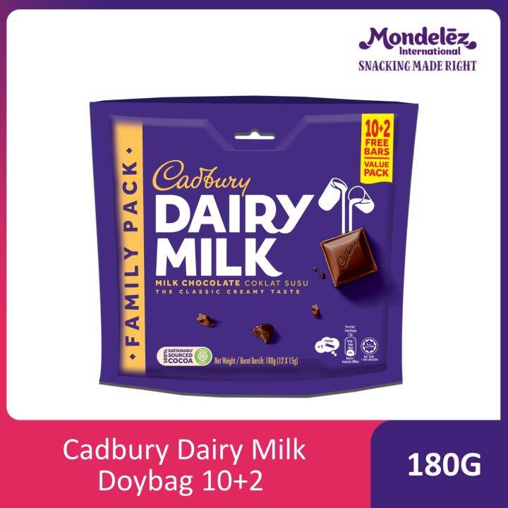 Cadbury Dairy Milk Doybag 10+2 180g | Lazada PH