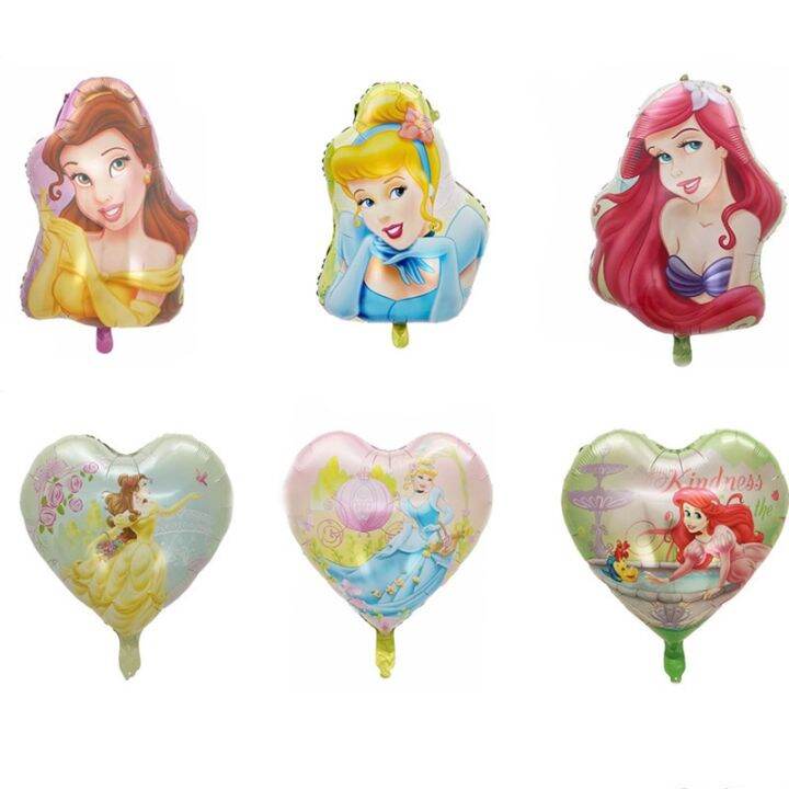 Disney Princess Theme Belle Ariel Cinderella Snow White Birthday Foil ...