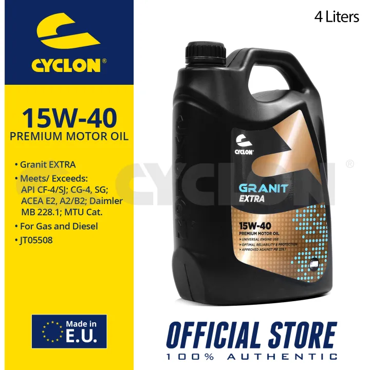 CYCLON Granit Extra 15W40 Premium Heavy-Duty Car Engine Oil for Gasoline and Diesel Engines 4L ...