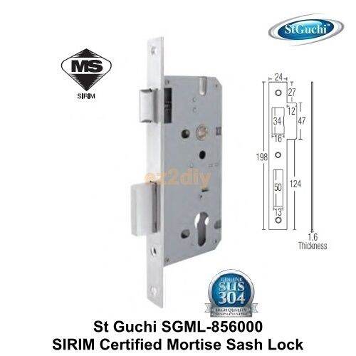 St Guchi SGML-856000 SIRIM Certified Mortise Sash Lock | Lazada