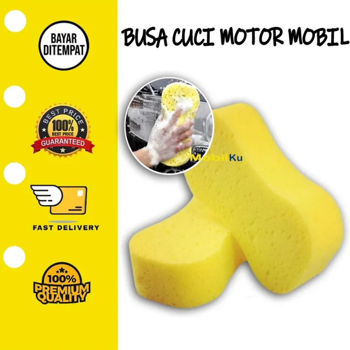 [Ready Stock] Sponge Busa Cuci Mobil Motor Piring Kuning 8 Busa Foam ...
