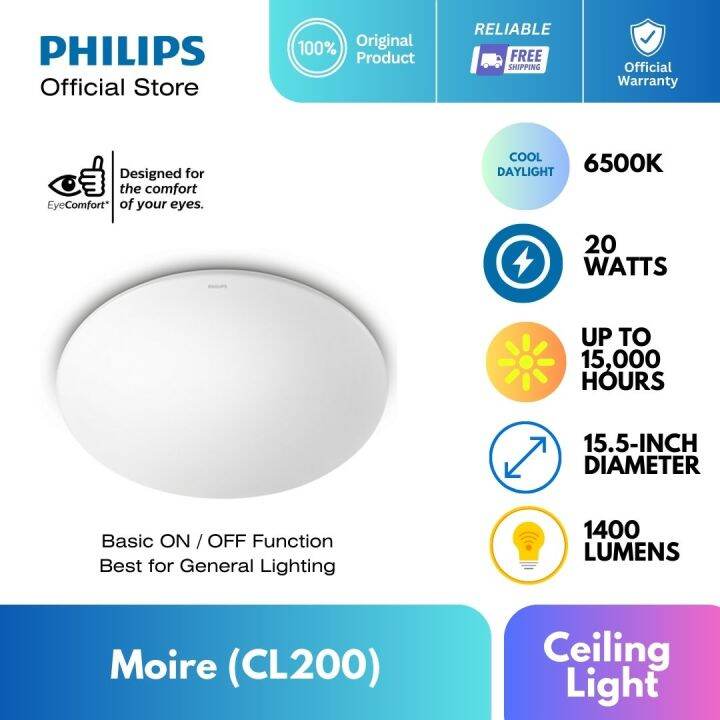 Philips Moire Ceiling 20 Watts Cool Daylight Energy Efficient (Single ...
