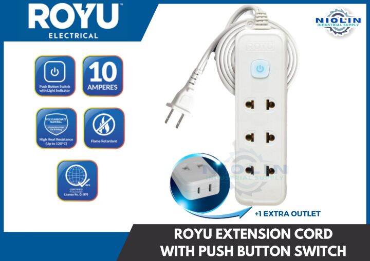 ROYU Extension with Push Button Switch | Lazada PH