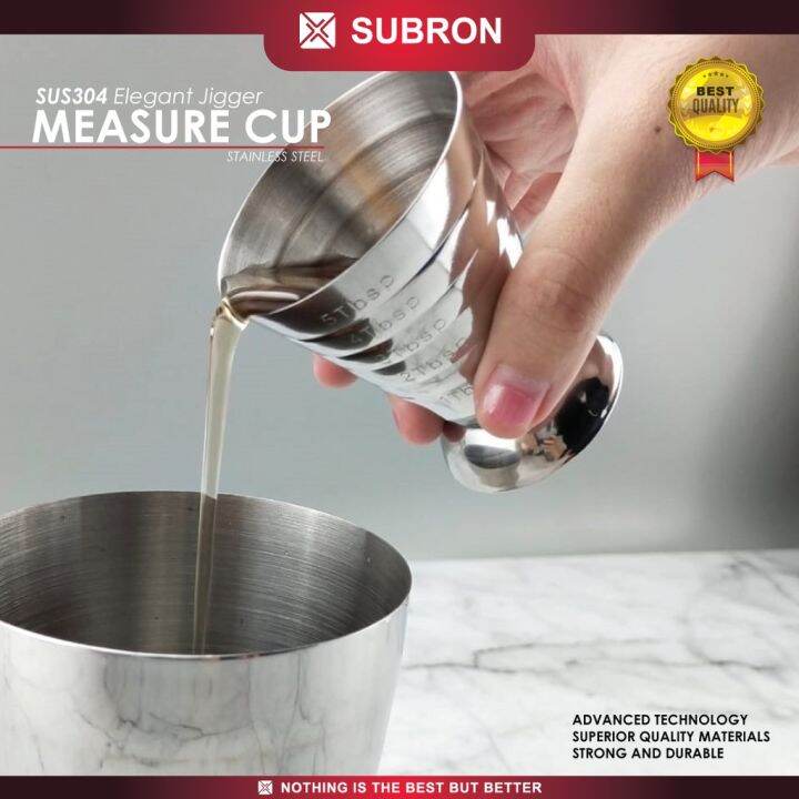 SUBRON SUS304 Jigger Measure Cup Gelas Ukur Takar 75ml Stainless Steel ...