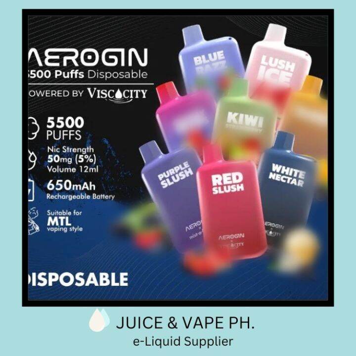 Aerogin Viscocity WHITE NECTAR 5500 puffs Legit New Sealed | Lazada PH