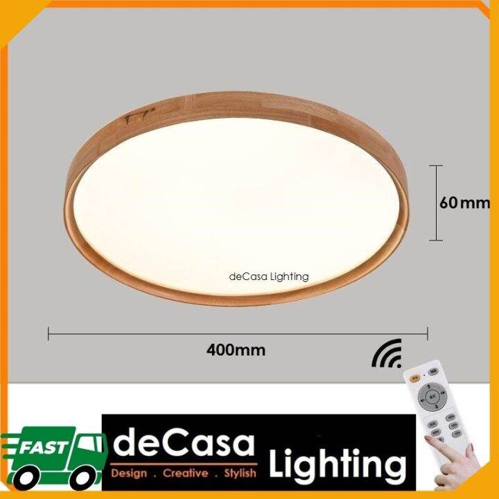 400mm Round Shape Wood Frame Design Modern Led Ceiling Light With ...