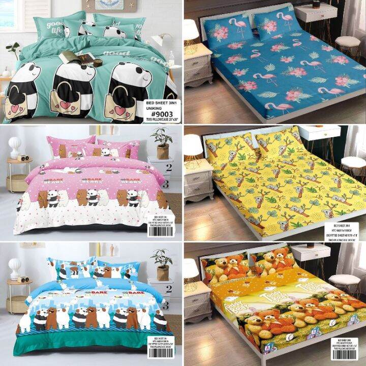 Bedsheet Sets Cartoon Animal 3 in 1 Bedding Set Koala Panda Flamingo We ...