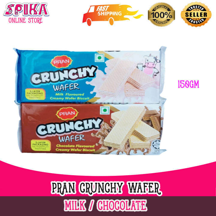 PRAN CRUNCHY WAFER CHOCOLATE & MILK FLAVOUR 150GM | Lazada