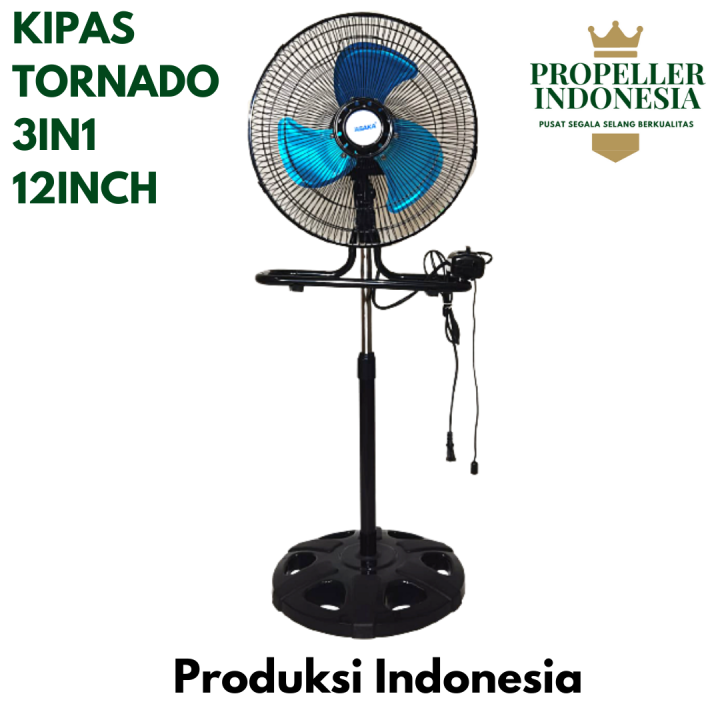 Kipas Angin Tornado Besi 3in1 12Inch Stand Fan Desk Fan Wall Fan-1218 ...