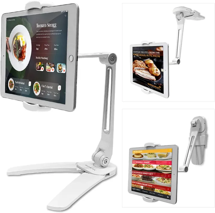 AboveTEK Kitchen Tablet Stand – Highflex 360 Counter and Wall Wobble ...