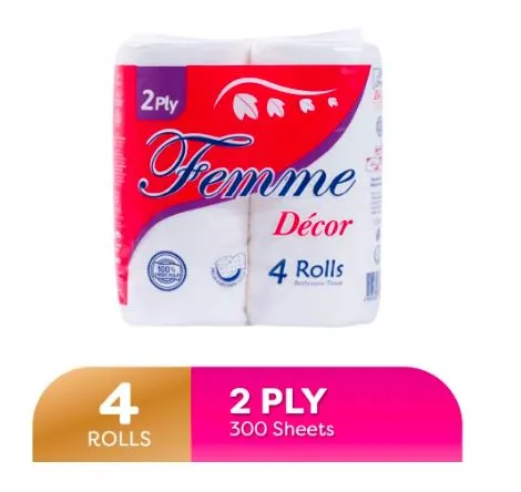 Femme Bathroom Tissue 2Ply 300 sheets x 4 Rolls | Lazada PH