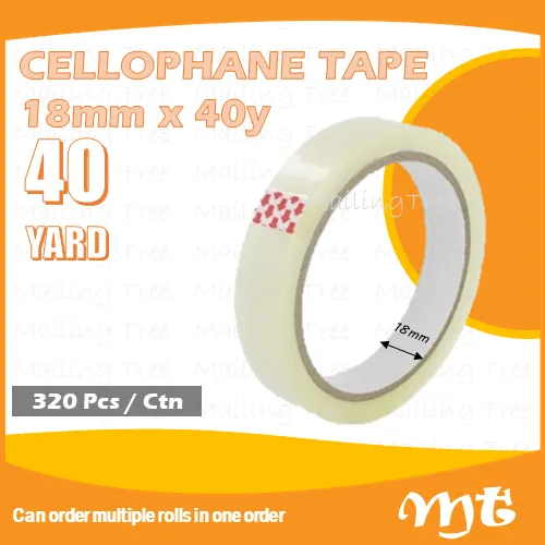 Cellophane Tape 18mm x 45micron x 40y OPP Tape High Quality Transparent ...