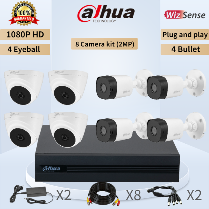 Dahua 2MP Package CCTV Camera Kit 1080p HD 2MP Camera Bullet and Turret ...