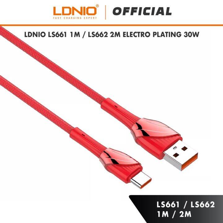 LDNIO LS661 1M / LS662 2M Electro Plating 30W Fast Charge Quick ...