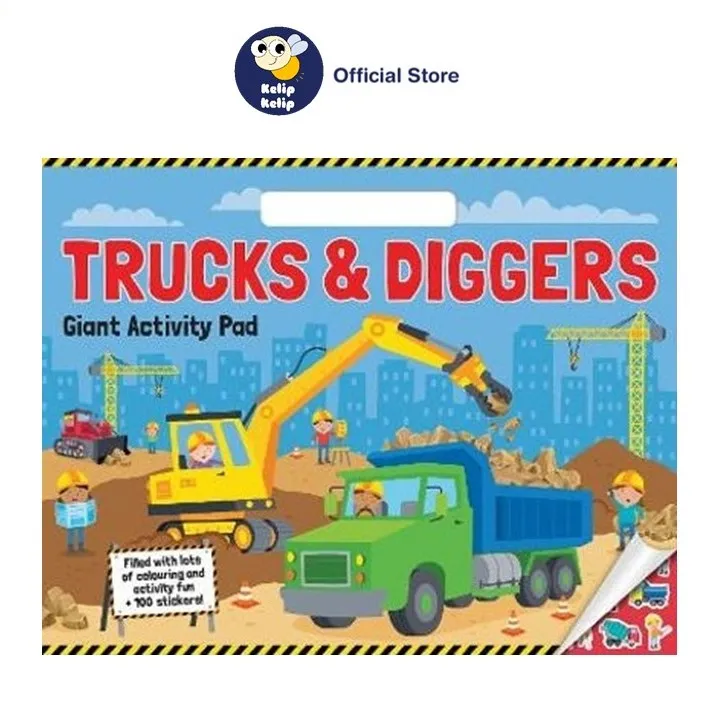 Trucks & Diggers Giant Activity Book For Kids With 100+ Stickers ...