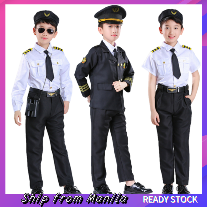 Air Less Captain Flight Attendant Vest Professional Costumes for Kids ...