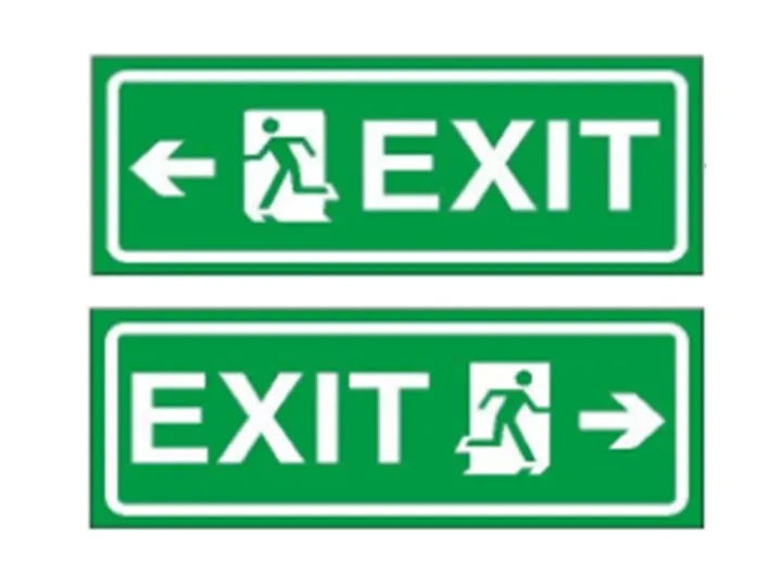 Stiker Vinyl Exit Tanda Lokasi Arah Keluar Emergency Safety Sign K3 Uk ...