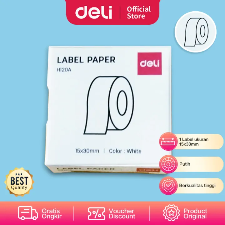 Deli Label Sticker Thermal Kertas Label Nama 15 x 30 mm EH120A | Lazada ...