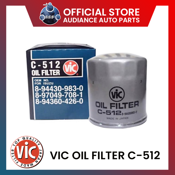 VIC OIL FILTER C-512 COMPATIBLE FOR ISUZU FUEGO, CROSSWIND, SPORTIVO ...