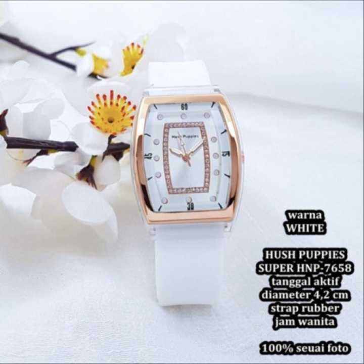 CJ-[ COD] Jam Tangan Wanita Hush Puppies Korea Fashion Oval Strap Rubber HP-66 Tanggal Aktif ...