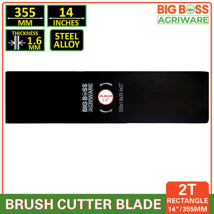 BBA 2 Teeth - 2T 14" / 355mm x 1.6mm Rectangle Grasscutter Blade ...