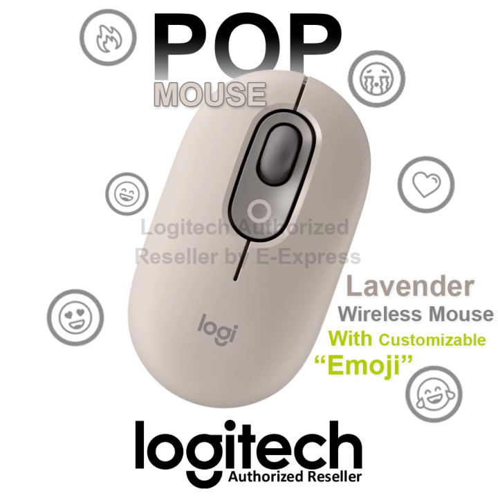 Logitech POP MOUSE with Emoji Wireless & Bluetooth Mouse (Mist Sand ...