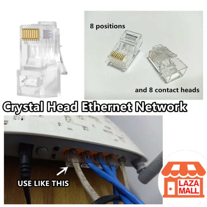 NETWORK CABLE CRYSTAL HEAD NET LINE JOINT COMPUTER CONNECTOR WIFI ...