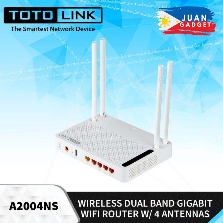 Totolink A2004NS AC1200 Wireless Dual Band Gigabit WiFi Router with 4 ...
