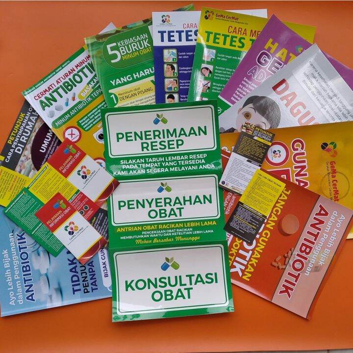 PAKET APOTEK 3 - TATAGRAHA APOTEK - ISI 10 POSTER - 25 Lembar LEAFLET ...