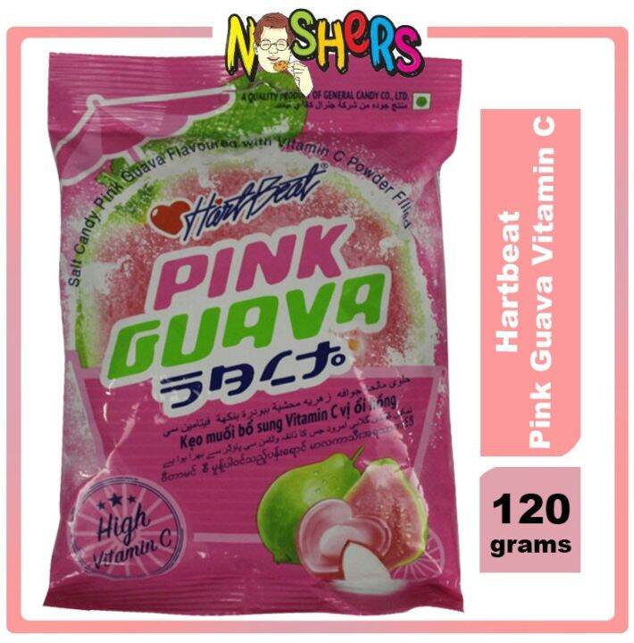 Hartbeat Pink Guava Fruit Salt Candy with Vitamin C 120grams (Pouch ...